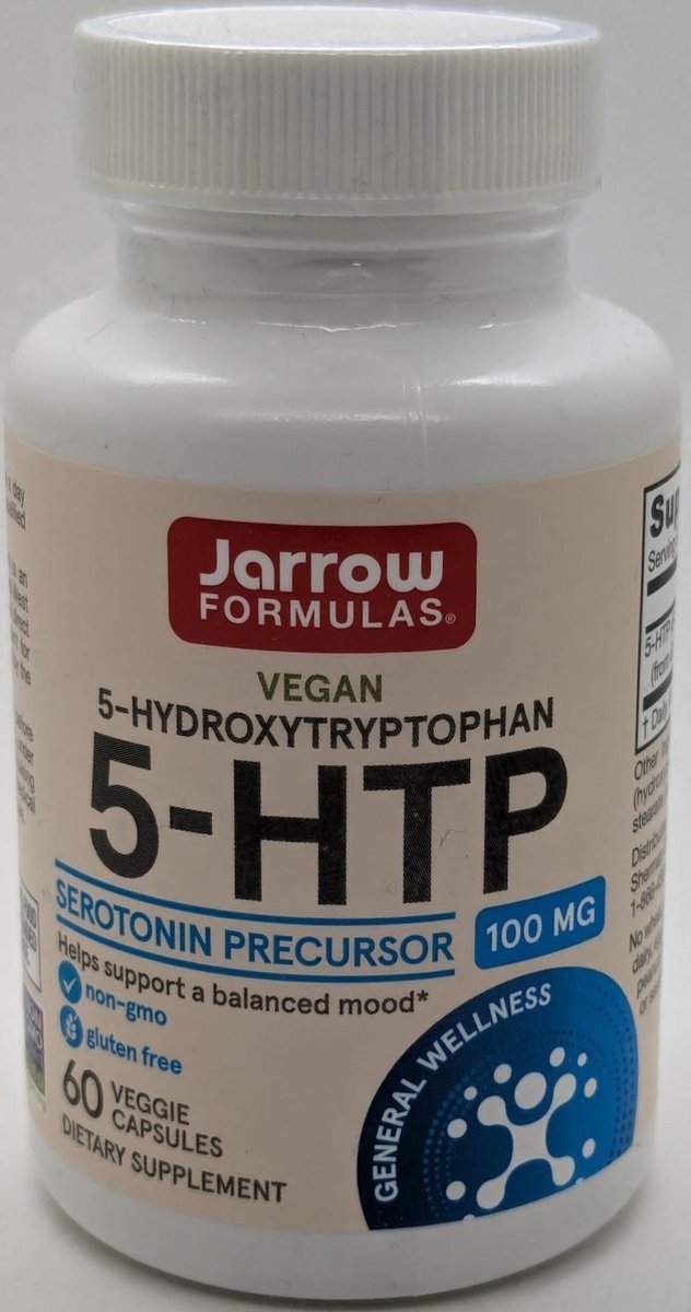 5-HTP 100mg 60 capsules - 5-hydroxytryptofaan, belangrijk voor aanmaak ...