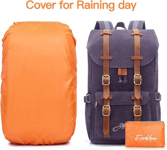 Outdoor Canvas Rugzak, Waterdicht Reizen Wandelen Kamperen Rugzak Tas ...