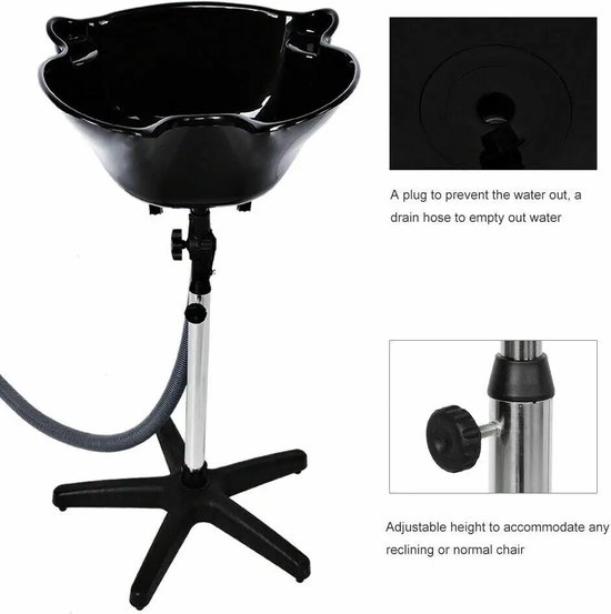 Coco® - Mobiele kapsalon spoel- wasbak - Volledig verstelbare hoek ...