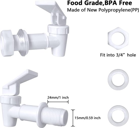 Vervangende koeler waterkraan, 3 stuks herbruikbare plastic kraan BPA ...