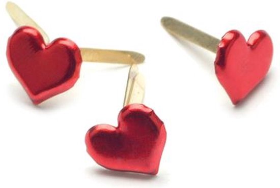 Creative Impressions Splitpennen Hartjes 8x8 mm Rood 50 stuks | bol