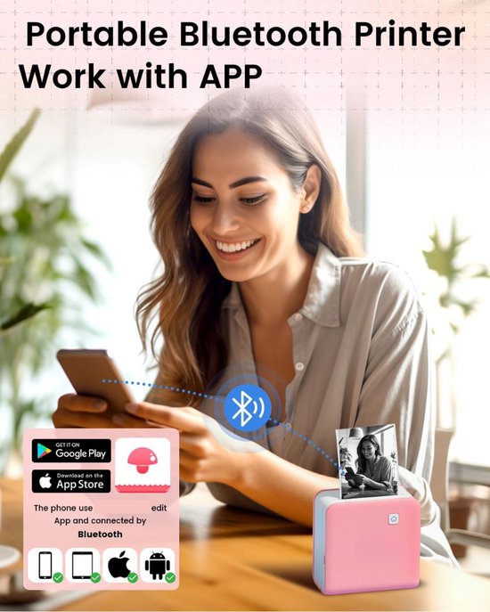 Equivera Mini Printer - Pocket Printers - Draagbare Printer - Mobiele ...