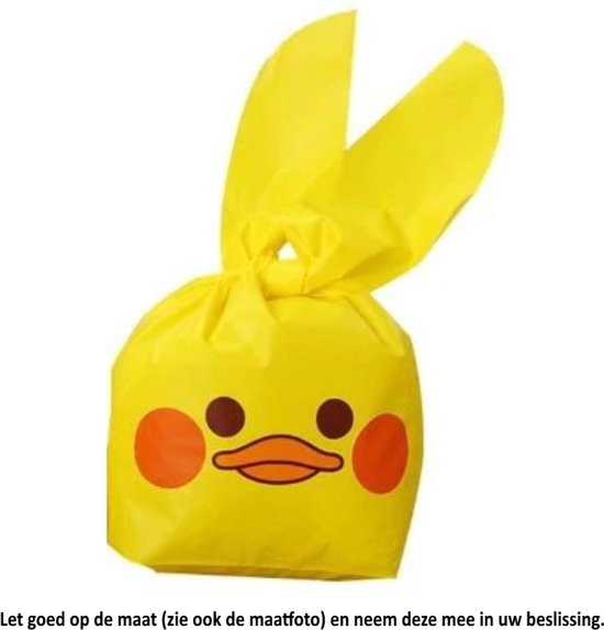 50x Uitdeelzakjes Gele Eend 10 x 18,5 cm - Plastic Traktatie Kado ...