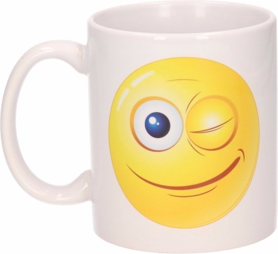 Bellatio Decorations Smiley mok - Koffie beker met emoticon - 300 ml ...