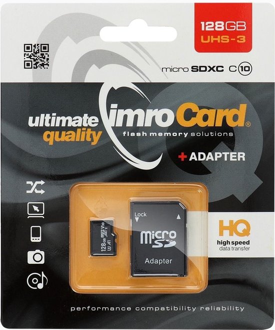 Imro - Micro SD Kaart 128 GB - Geheugenkaart Met Adapter - 100MB/s ...