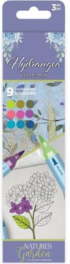 Natures Garden - Hydrangea - TriColour Aqua Pens (3pcs) | bol