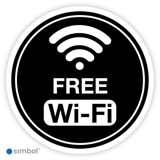 Simbol® - Stickers Free Wi-Fi / Free WiFi - Formaat ø 5 cm. | bol
