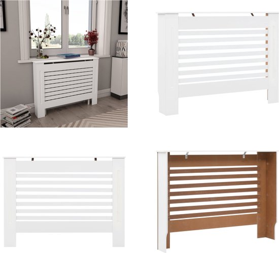 vidaXL Radiatorombouw 112x19x81.5 cm MDF wit - Radiatorombouw ...