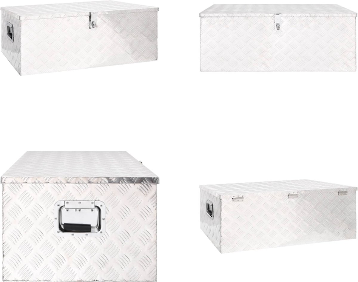 vidaXL Opbergbox 100x55x37 cm aluminium zilverkleurig - Opbergbox ...