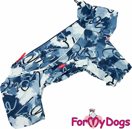 ForMyDogs Hondenkleding Regenpak voor de reu , met ritssluiting op de ...