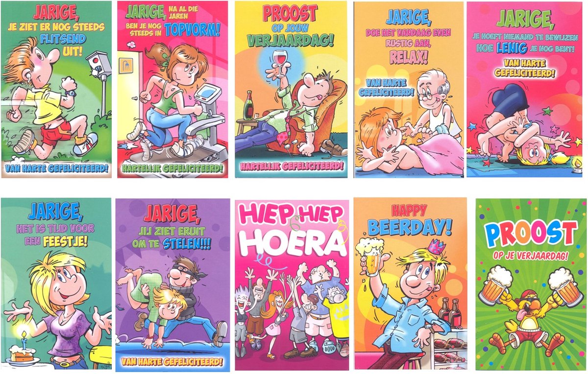 10 Felicitatie humor Wenskaarten humor Assorti nr: 1 ...