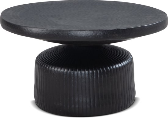 table basse 65x65x35 cm métal noir table basse ronde | Motif de vague ...