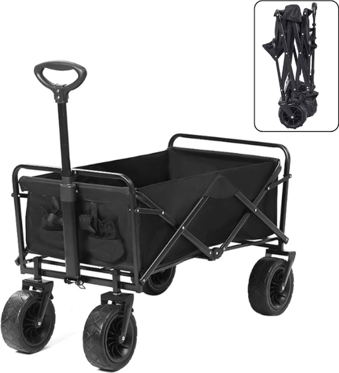 Bolderkar – Bolderwagen- Opvouwbaar – Inklapbaar - 100 kg draagvermogen – Opbergvakken... | bol