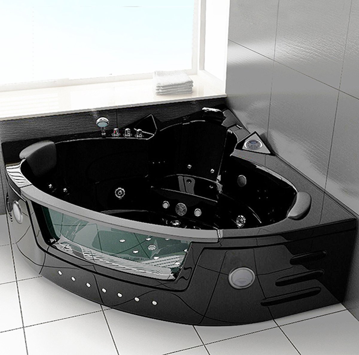 SteamPerfect Hoekbad Zwart 170cm | bol