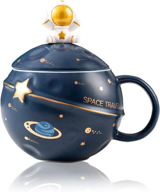 Astronaut Cup Space Reliëf Planeet Mok, Leuke Keramische Koffiemok ...