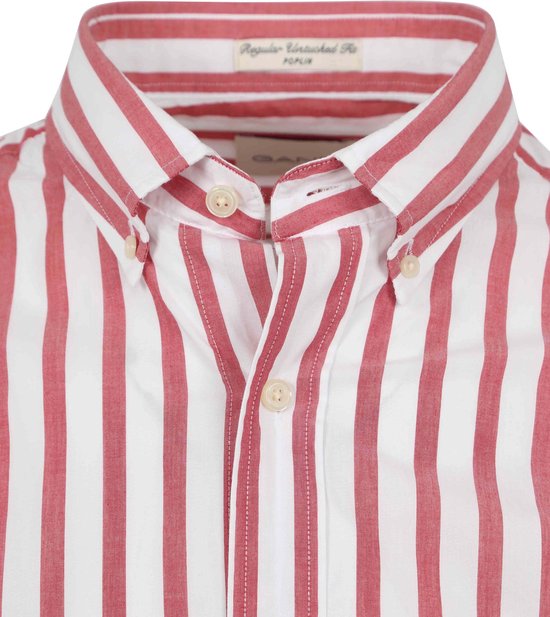 Gant - College Overhemd Streep Rood - Heren - Maat M - Regular-fit | bol