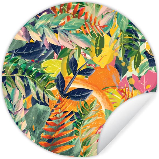 WallCircle - Muurstickers - Behangcirkel - Bloemen - Jungle - Tropisch - ⌀ 140 cm -... | bol