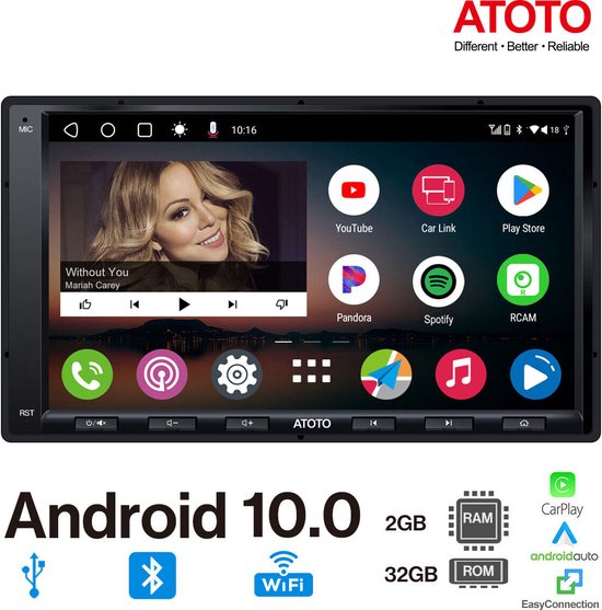 ATOTO A6PF Autoradio - 7 inch Android - Draadloze CarPlay | bol