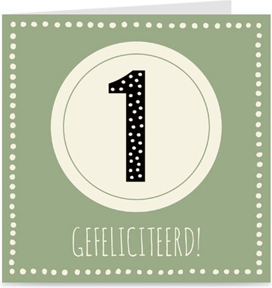 Verjaardagskaart met leeftijd voor kinderen | CIRKEL | 1 jaar | kaart ...