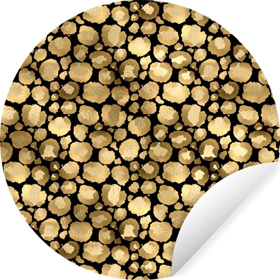 WallCircle - Muurstickers - Behangcirkel - Patronen - Panterprint - Goud - 80x80 cm -... | bol