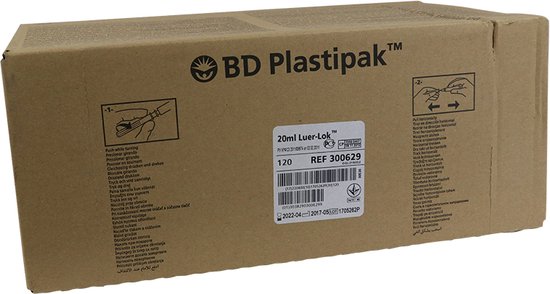 Voordeelverpakking 3 X BD Plastipak luer-Lock Injectiespuit 20ml, 120st (300629) | bol