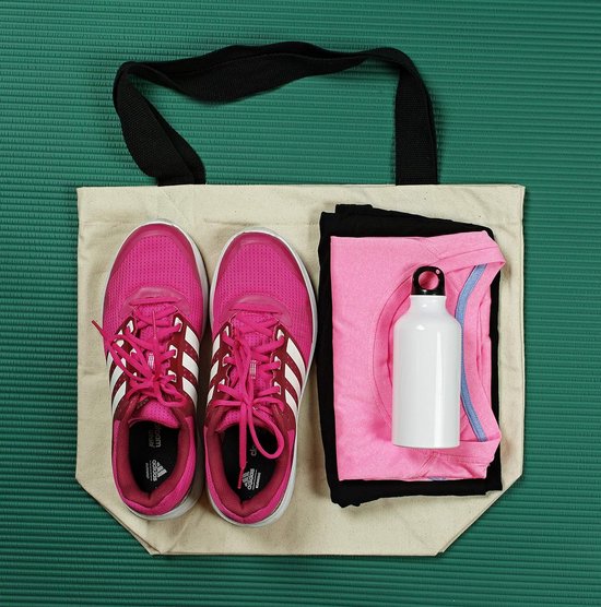 Stijlvolle ruime draagtas met binnenzak en ritssluiting, katoenen tas ...