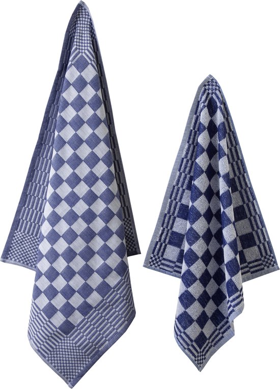 Ten Cate Theedoeken en Keukendoeken Set Blauw - Set van 12 – Geblokt ...