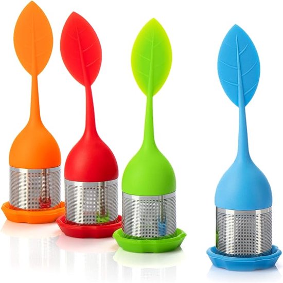 SHOP YOLO-theezeef - 4x van roestvrij staal en siliconen - theezeefje ...