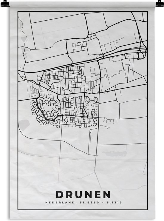 Wandkleed - Wanddoek - Plattegrond - Drunen - Kaart - Stadskaart ...