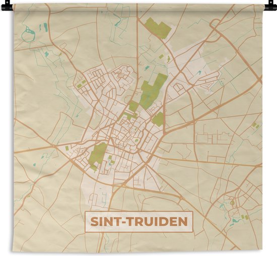 Wandkleed Wanddoek Kaart Stadskaart Sint Truiden Vintage Plattegrond Bol