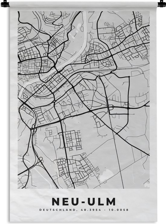 Wandkleed - Wanddoek - Kaart - Duitsland - Neu-Ulm - Plattegrond ...