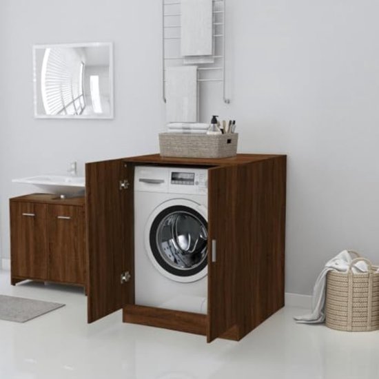 Wasmachine Ombouw - Wasmachine Meubel - Wasmachine Kast - Bruin | bol
