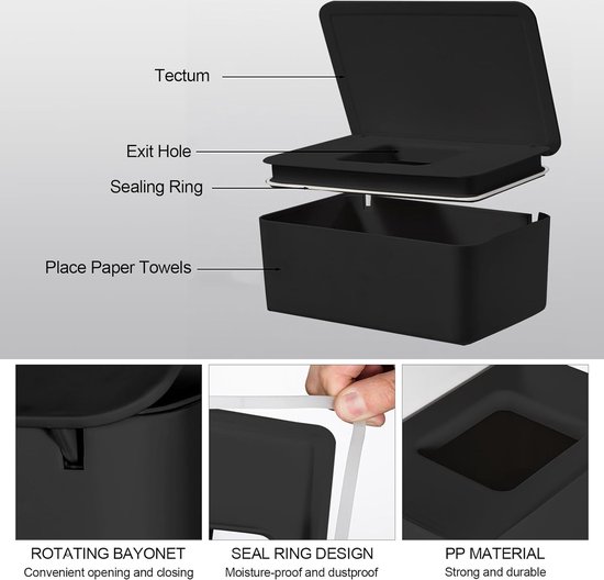 1 stuks vochtige doekjesbox en 1 stuks vochtige doekjes-zakset ...