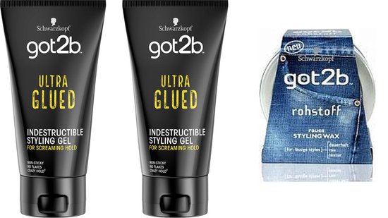 Schwarzkopf Got2b Ultra Glued Gel - 2 x 150 ml + Got2b Wax | bol