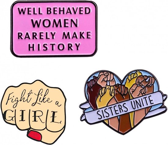 3x Emaille Pins - Feminisme | bol