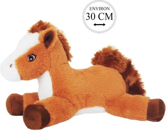 Sandy Knuffel Paard - pluche stof - dieren knuffels - lichtbruin - 30 ...