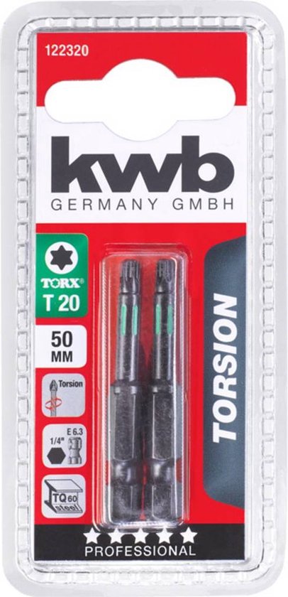 KWB 2 Bits 50mm Torsie Torx 20 Kaart | bol