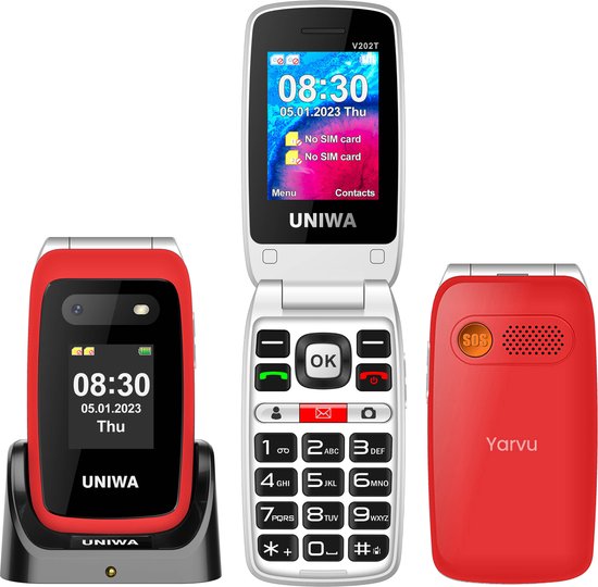 Yarvu Uniwa - 4G Senioren GSM - INCL EXTRA ACCU - Met Oplaadstation + Dual Screen -... | bol