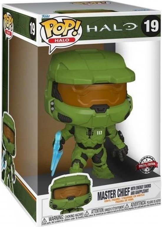 Pop Halo: Master Chief with Energy Sword and Grappleshot Funko Pop #19 ...