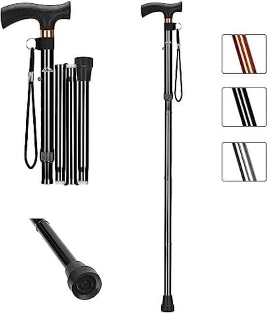Wandelstok Opvouwbaar - Zwart - 320G | bol