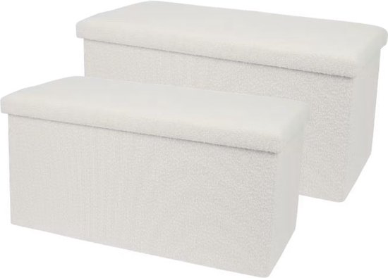 Teddy opbergpoef - 2 stuks - Vouwbaar - Stof - Opbergpoef - Opberg poef ...