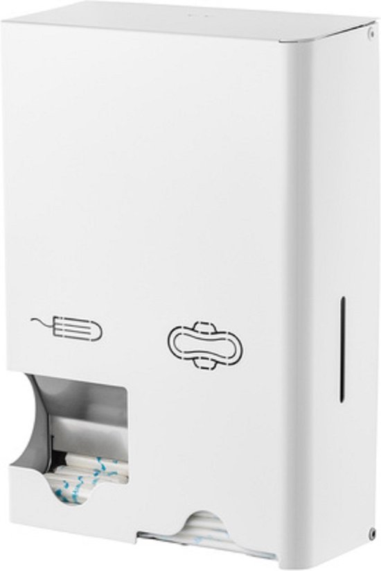 Maandverband- & tampondispenser klein RVS wit | bol