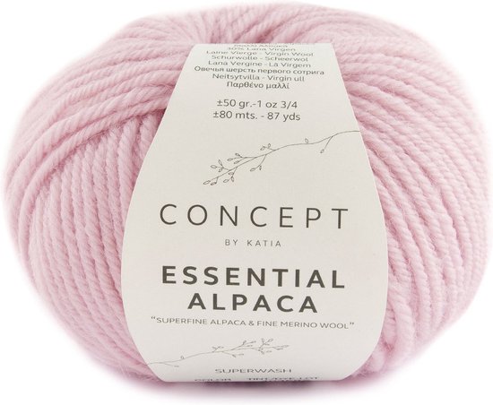 Baby wol 100 % natuurlijk Katia Essential Alpaca roze nr. 79 - pak van ...
