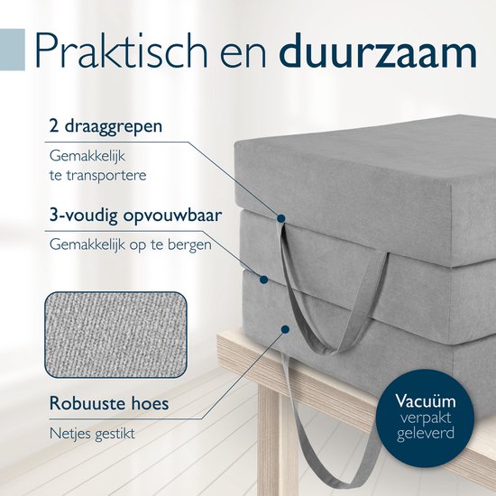 Beautissu VS95 – Premium Opvouwbaar Matras L 75x195cm – Extra Dik 14cm ...