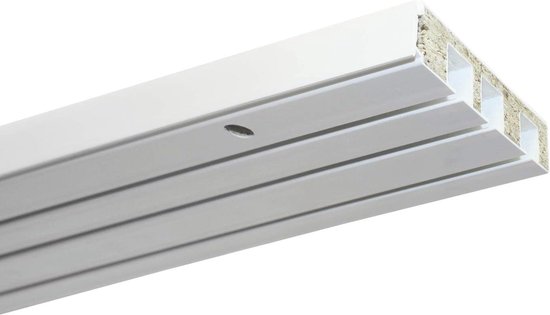 Gordijnrail, kunststof, wit, 150 cm | bol