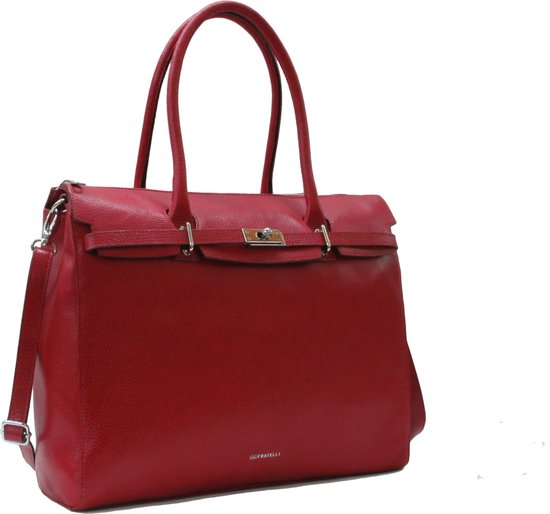 Gigi Fratelli Dames Leren Laptoptas 15 inch Romance ROM0038 Rood | bol
