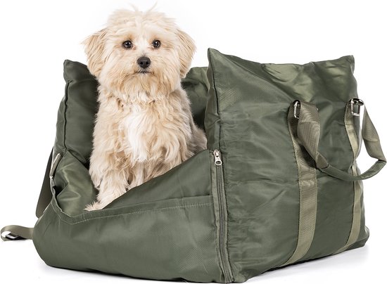 FURRIY - Autostoel hond - Groen - Maat S - 55 x 55 x 30 cm - Wasbaar ...