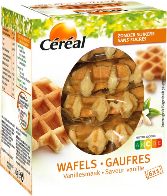 Céréal Wafels Vanille - 4 x 150 gr - Voordeelverpakking | bol