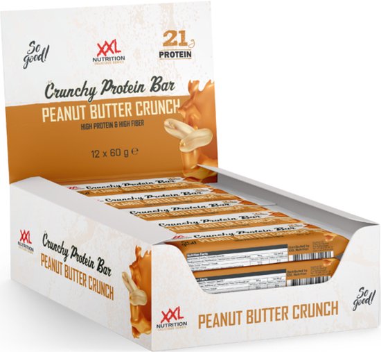XXL Nutrition - Crunchy Protein Bar - 12 Pack - Peanut Butter Crunch | bol