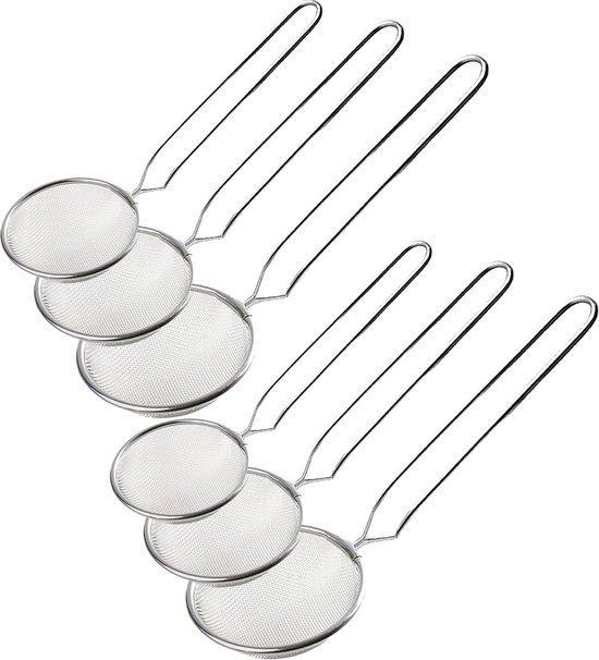 Zeef keuken, 6 stuks, 3 maten, 6/8/10 cm, keukenzeef, roestvrij staal ...